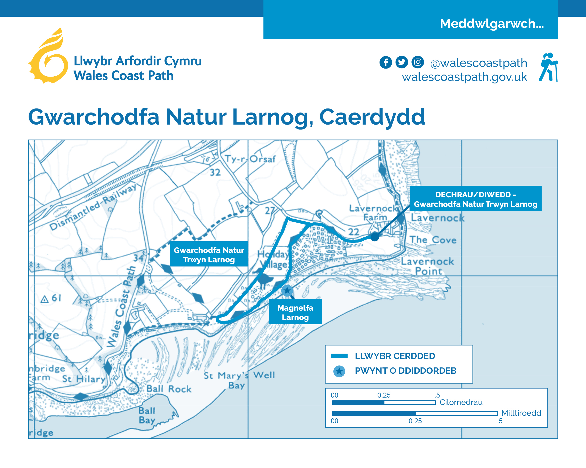 Llwybr Arfordir Cymru / Gwarchodfa Natur Larnog, Caerdydd