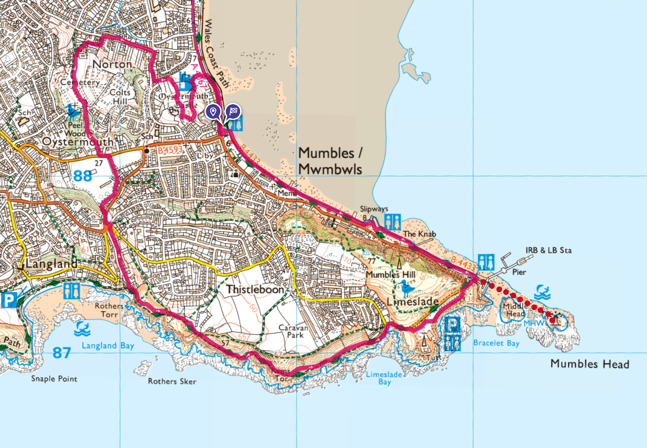 Wales Coast Path / Oystermouth and Mumbles Head